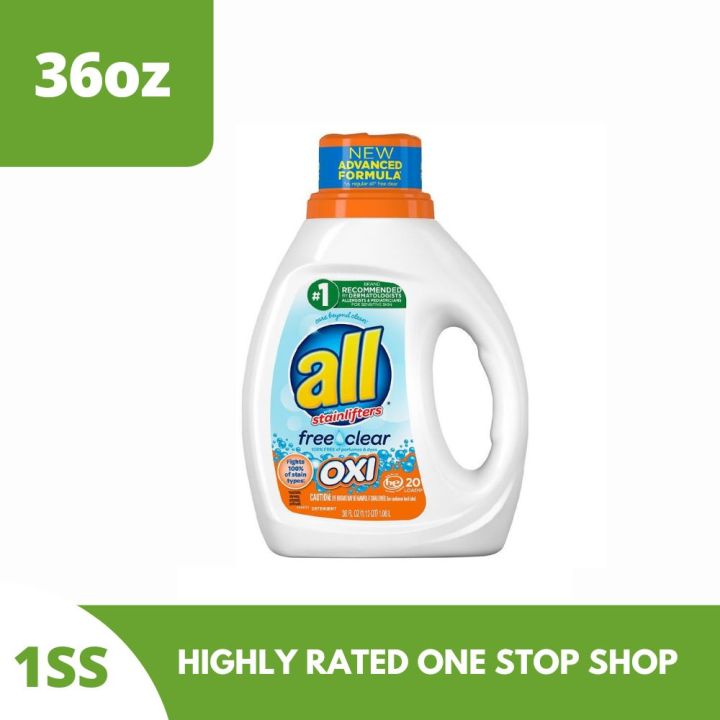 All Stainlifters Free Clear Oxi Liquid Laundry Detergent, 36oz | Lazada PH