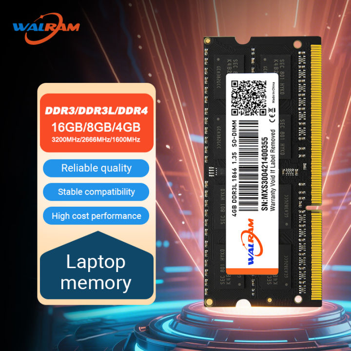 Walram Memoria RAM DDR4 16GB 8GB 4GB Laptop Sodimm Memory DDR3L 1600MHz 2666MHz 3200MHz 2400MHz ...