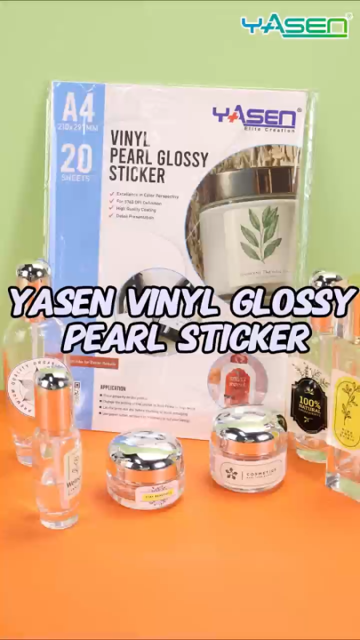 Yasen A4 Sticker Paper PET Vinyl 150GSM | 20 Sheets Glossy, Matte ...