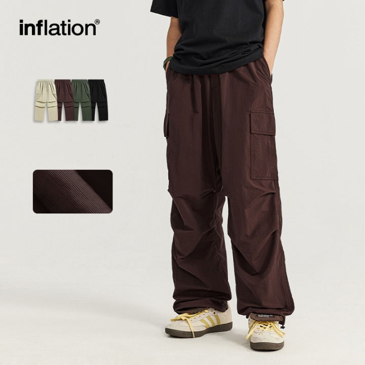 INFLATION brand men's youth academy plaid parachute straight leg pants ...