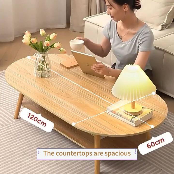 2 Layer Coffee Table Sofa Side Table Meja Kopi Wooden Table Modern ...