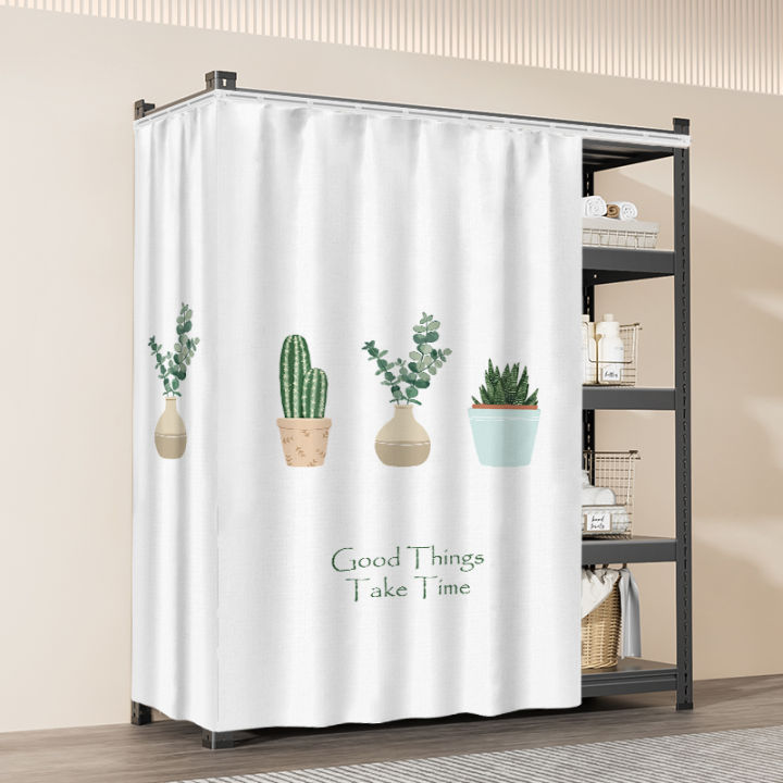 Customized Storage Rack Covering Curtain Shelf Iron Rack Dust-Proof ...