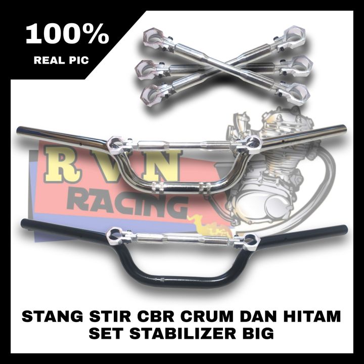 STANG STIR CB150R HITAM DAN CRUM MEREK SHJ SET STABILIZER BIG | Lazada ...