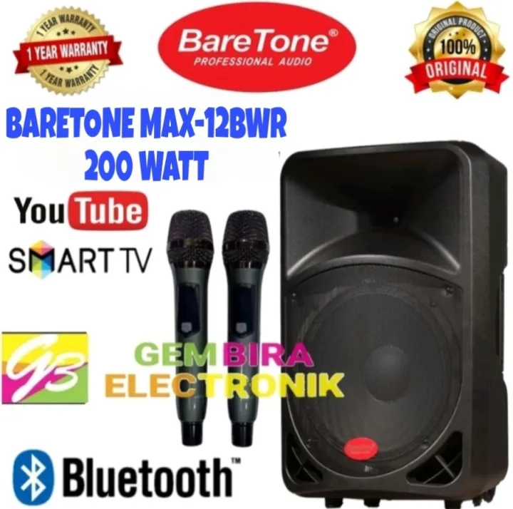 Speaker Aktif Portable Bluetooth Baretone 12bwr 12 inch Original ...