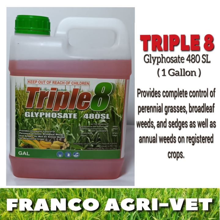 Triple 8 Glyphosate 480SL Herbicide ( 1 Gallon ) | Lazada PH