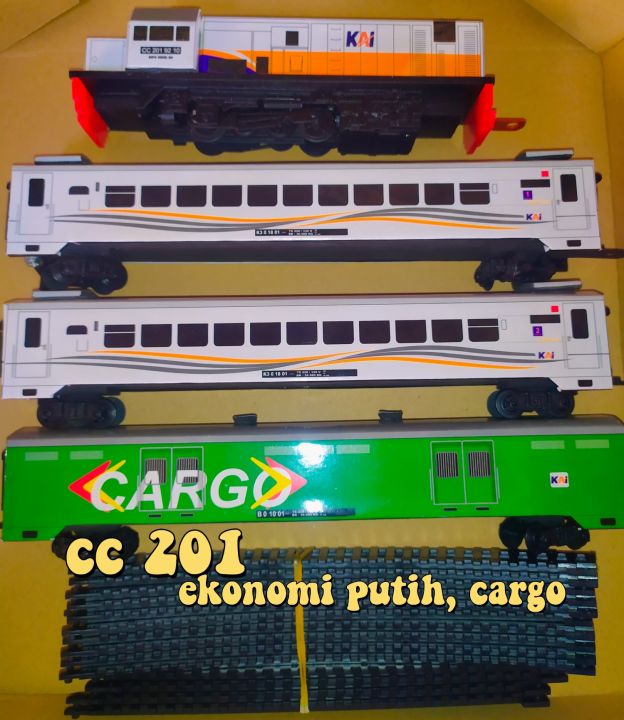 mainan kereta api indonesia,miniatur kereta api,cc 201,ekonomi putih ...