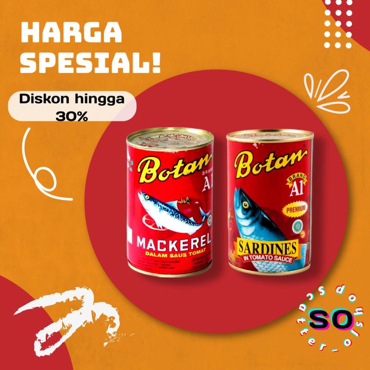 Botan makanan kaleng instan ikan Mackerel Sardines 155Gr | Lazada Indonesia