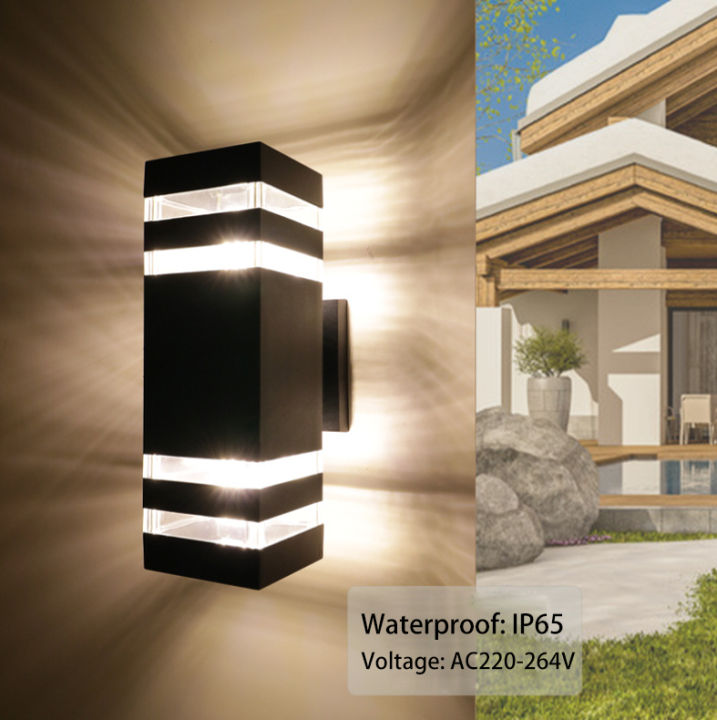 CANMEIJIA E27 LED Wall Lamp Outdoor Waterproof IP65 Wall Light Double ...