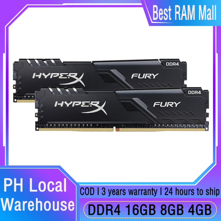 【Free shipping】Kingston Hyper Fury DDR4 RAM 4GB 8GB 16GB 3200/2666/2400MHZ CL16 1.2V 288PIN ...