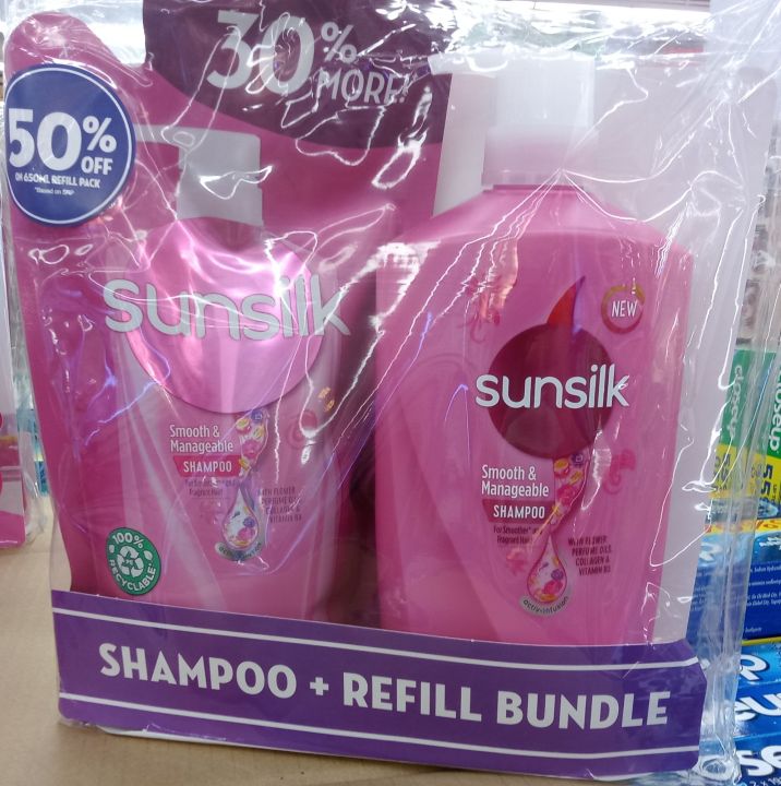 PROMO PACK!!!! Sunsilk Shampoo Smooth and Manageable 1L + 650ml | Lazada PH