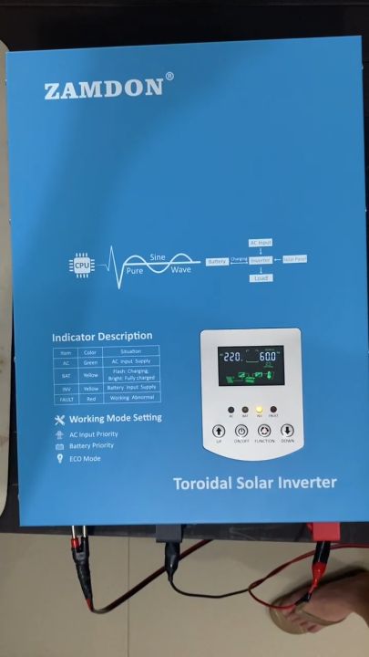 Zamdon Toroidal Hybrid Off-grid Solar Inverter 48V3000W with 60A MPPT ...