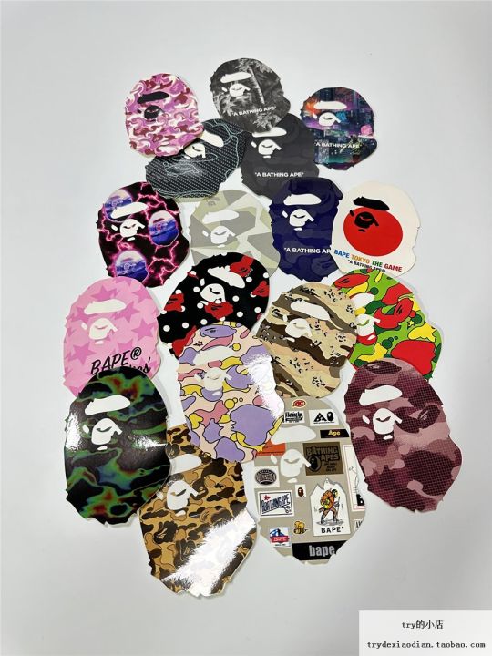In Stock BAPE Stickers Camo STA Milo Vo Ape Head Camouflage Black Color ...