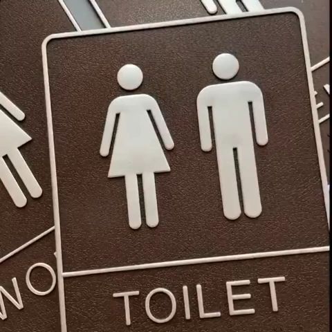 Toilet Sign Self-Adhesive Braille Restroom Sign Men/Women/Toilet WC ...