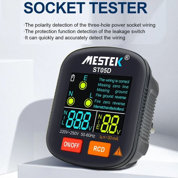 1 PC Digital Socket Tester Leakage Zero Wire Detection Voltage ...