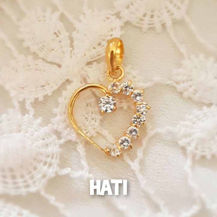 Liontin Kalung Hati Emas Muda 1 gram || Perhiasan Emas Muda 1 gram ...