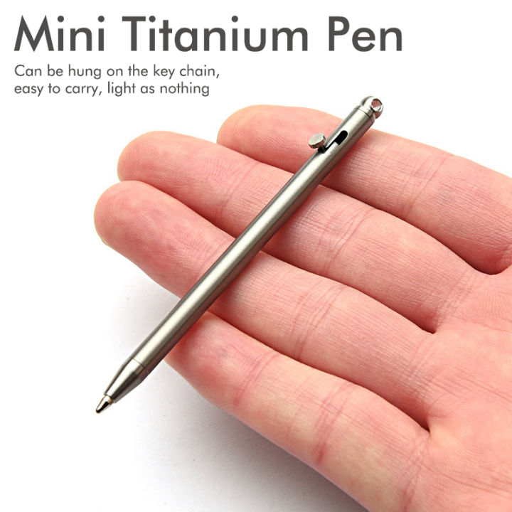 Pure Titanium Mini Compact Bolt Pen Portable Keychain Pen Portable ...