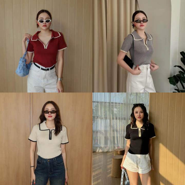 MALIMAYS - Zip Knit Polo เสื้อคอปกซิปหน้า | Lazada.co.th