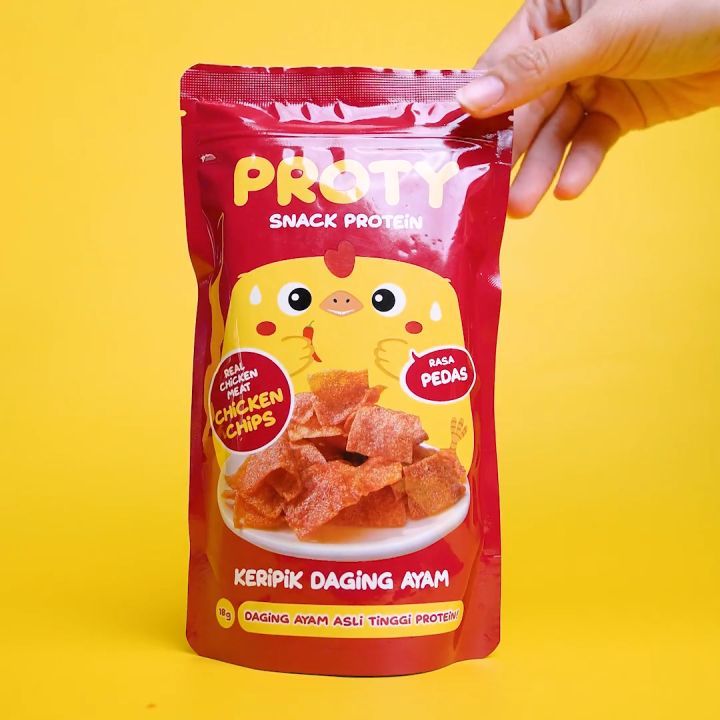 PROTY Chicken Chips Pedas (Bundle 6 pcs) Snack Cemilan Unik Kekinian ...