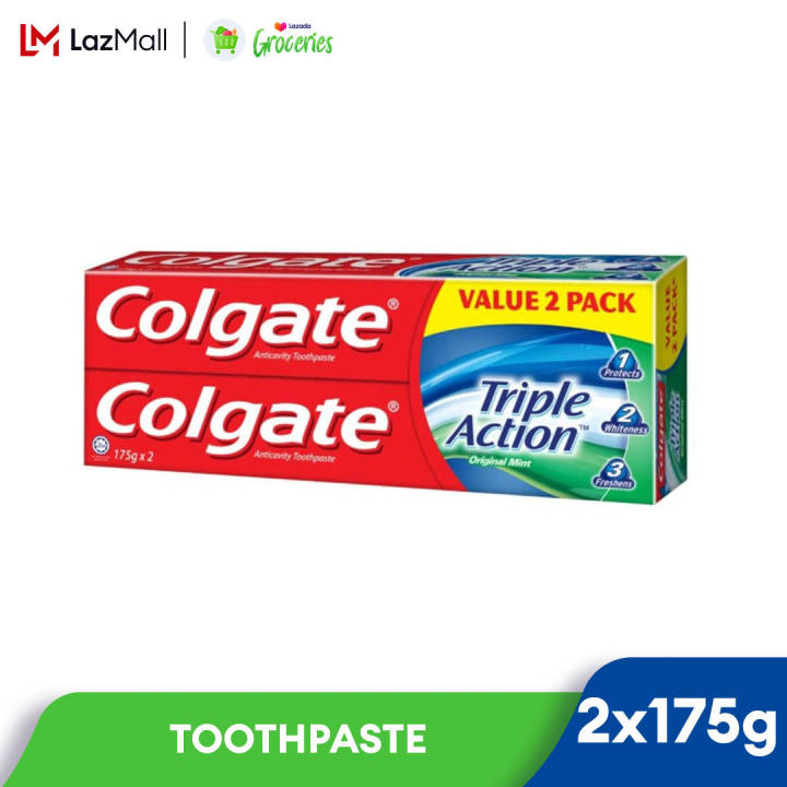 Colgate Triple Action Toothpaste Valuepack 175g x 2 | Lazada