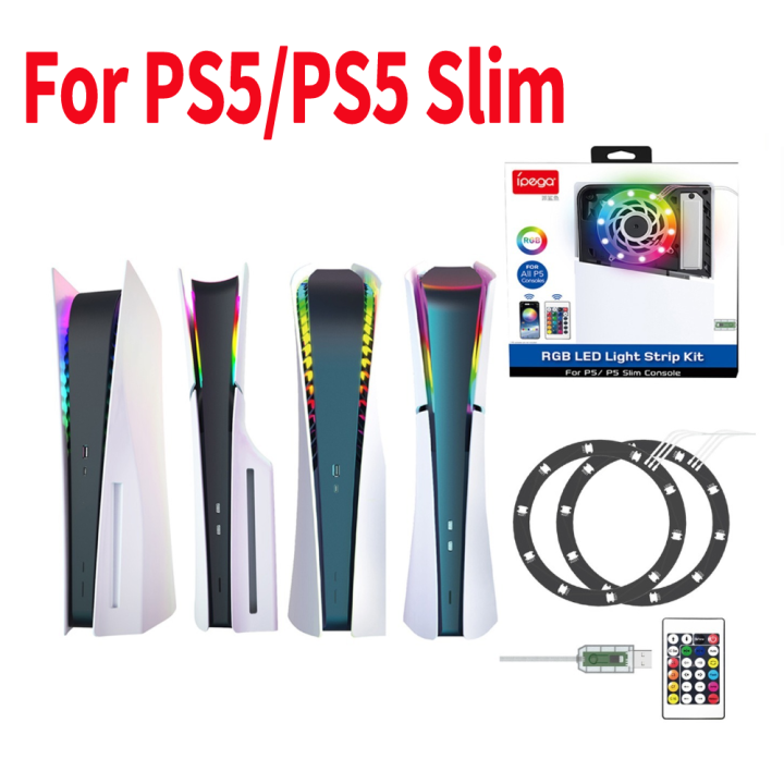 RGB LED Light Strip for PS5/PS5 Slim RGB Led Strip Light Ring Kit with ...