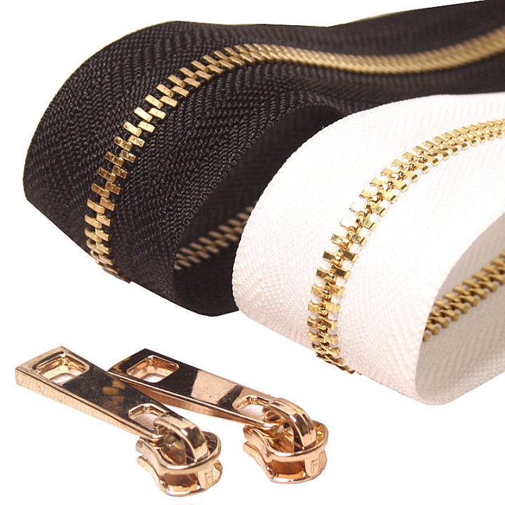 No. 3 No. 5 Metal Copper Zipper DIY Classy Leather Bag Closed Short ...