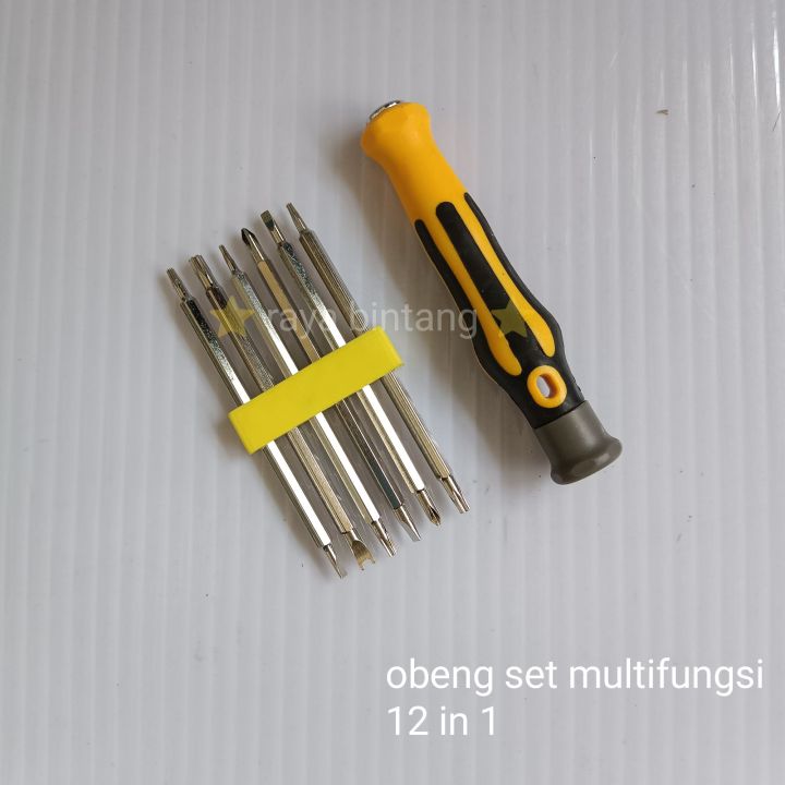 OBENG SET 12 in 1 universal multifungsi 12in1 hex | Lazada Indonesia