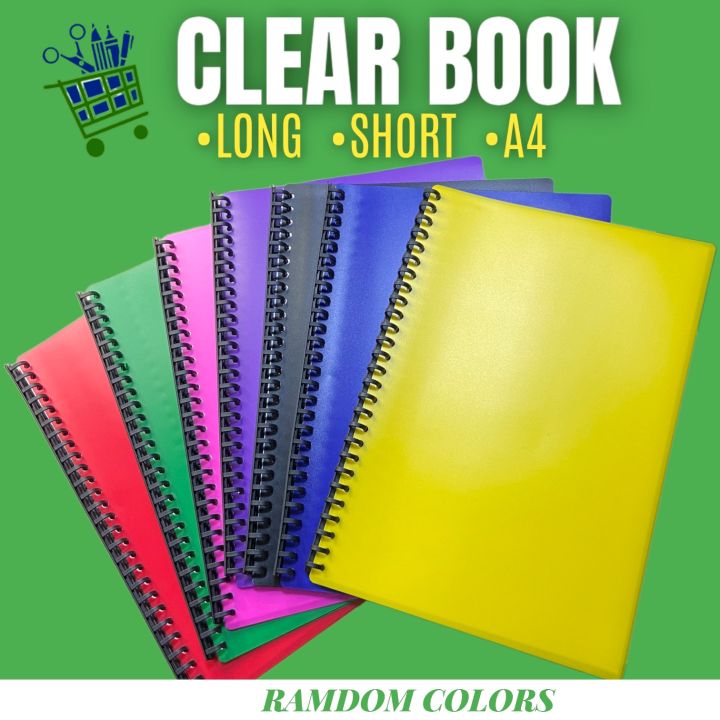 Clear Book (Short,Long and A4) Random colors Sold per Pc | Lazada PH
