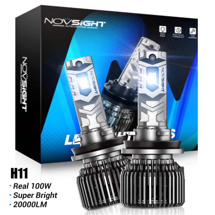 Novsight N75 LED Lights for Car H11 H8 H9 H16 LED Headlight Bulb High ...