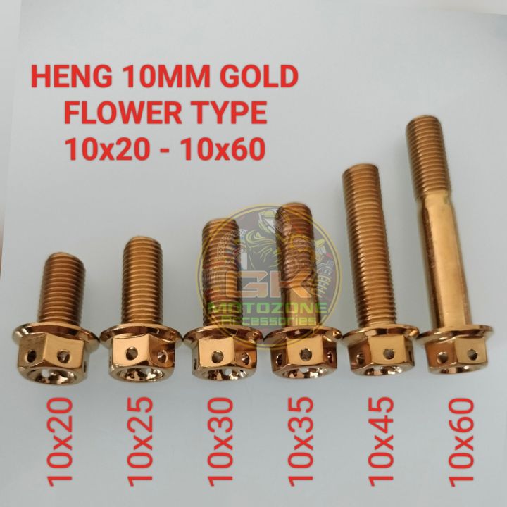 HENG Bolt 10mm Flower Type m10x20 to m10x60 (sold per pc) | Lazada PH