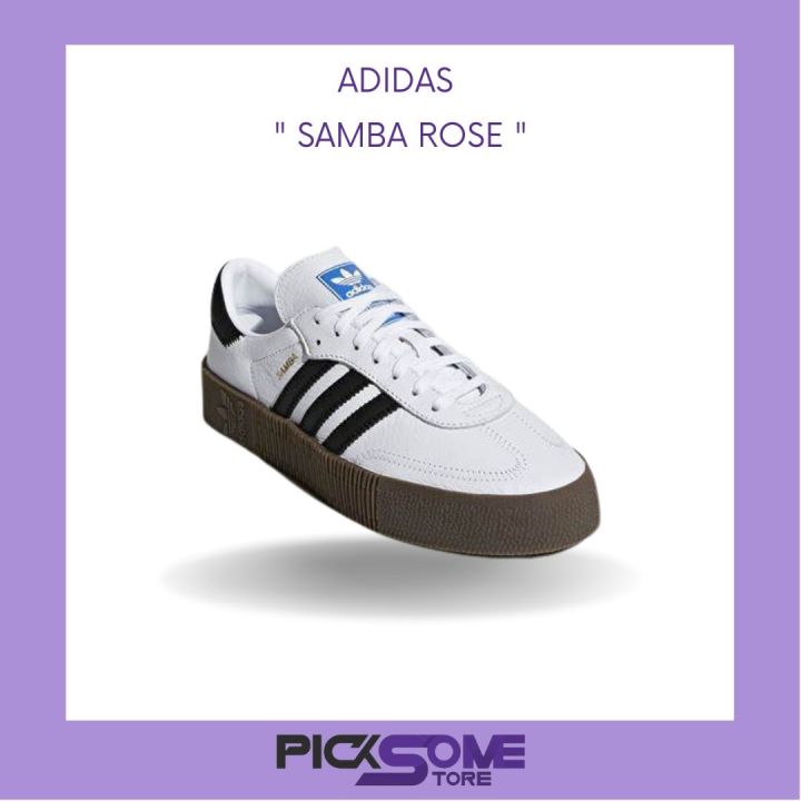 พร้อมส่ง ของแท้ สุดฮิต รองเท้าผ้าใบ พื้นสูง Adidas Samba ROSE white gum ...
