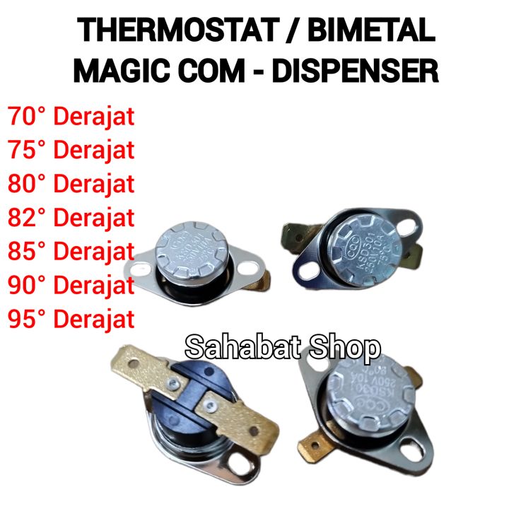 THERMOSTAT BIMETAL UNTUK MAGIC COM / DISPENSER MULTI SEMUA MERK LENGKAP 70 75 80 85 90 95 ...
