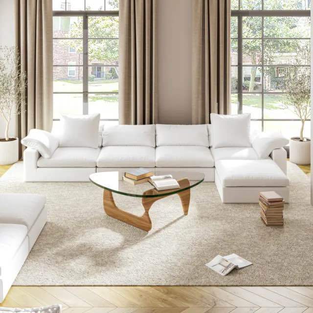 Cloud Puff Sofa Modern Modular Sectional Sofa Set L-Shaped Couch Down ...