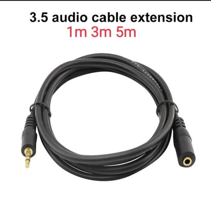 1m 3m 5m STEREO AUDIO HEADPHONE CABLE EXTENSION CORD 3.5mm MALE TO ...