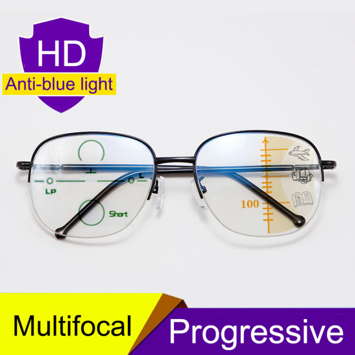 Smart zoom Multifocal Progressive Reading Glasses Men Women Anti Blue ...
