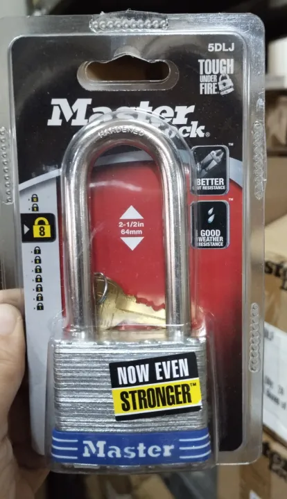 Master Lock padlock long shackle 3 pin tumbler with body shackle length ...