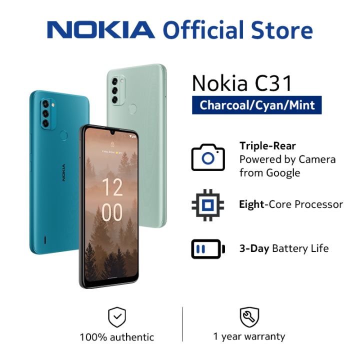 Nokia C31 4GB RAM+64GB/128GB ROM Smart phone|6.75 inch HD| IP52 Water ...