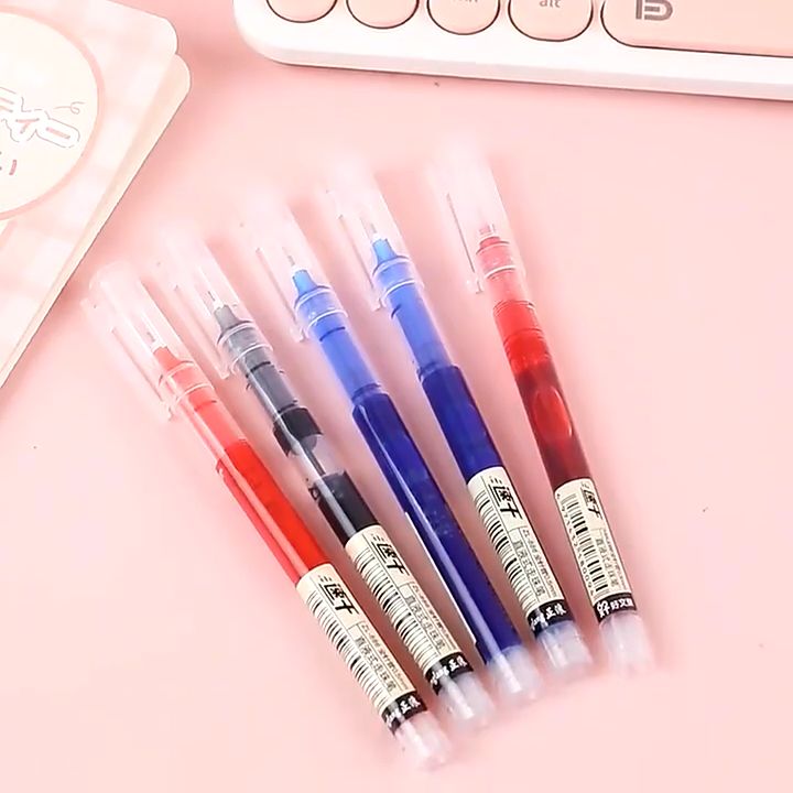 Exam Signature Gel Roller Ball Pen 0.5mm Black Blue Red Ink School ...