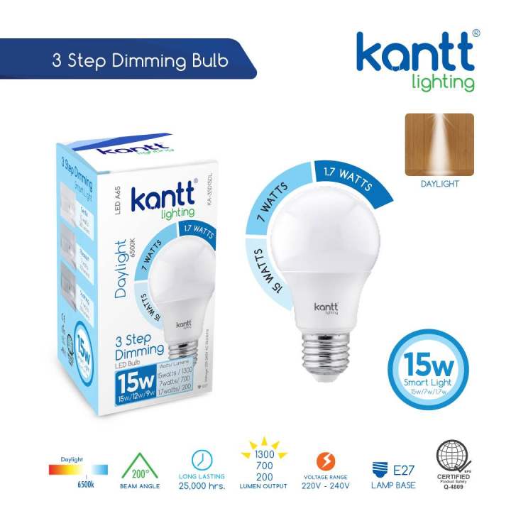 Kantt Lighting LED 3 Step Dimming - 15W (Daylight & Warm White) | Lazada PH