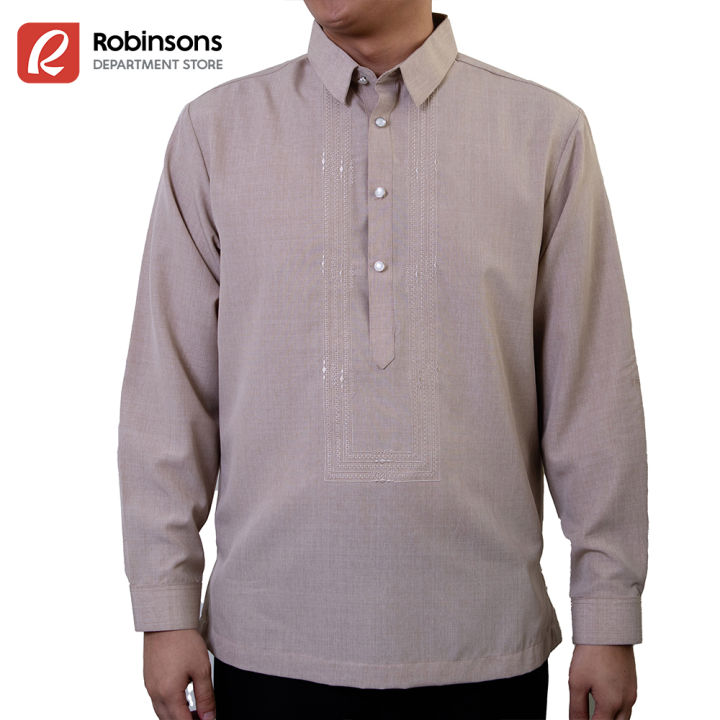 Executive Men's Embroidered Longsleeves Office Barong (Light Grey ...