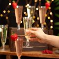 25/50/100pcs 150ml Disposable Cups Clear Plastic Champagne Flutes Bar ...