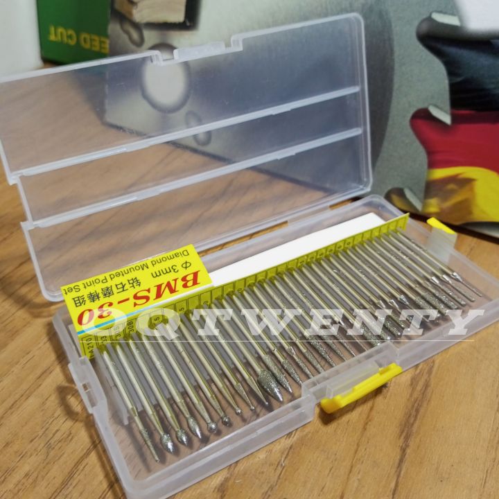 Bor Intan Mini Set 30 Pcs - Mata Diamond Tuner Bor Ukir 3 mm Original ...