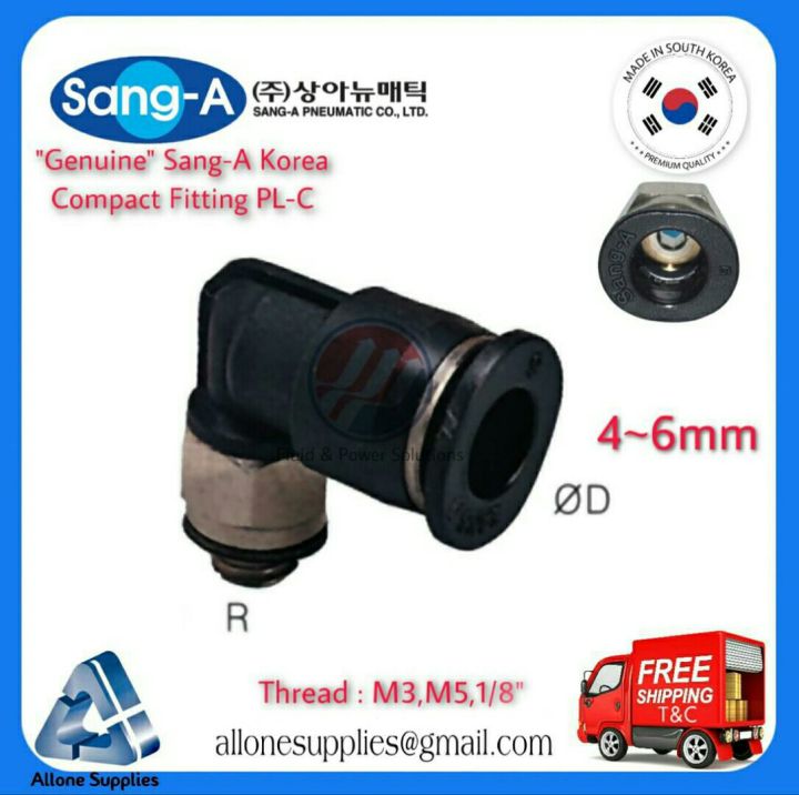 Sang-A GPL-C Series Compact Male Elbow Connector Tube: 4,6mm "Made in Korea" Male Thread ...