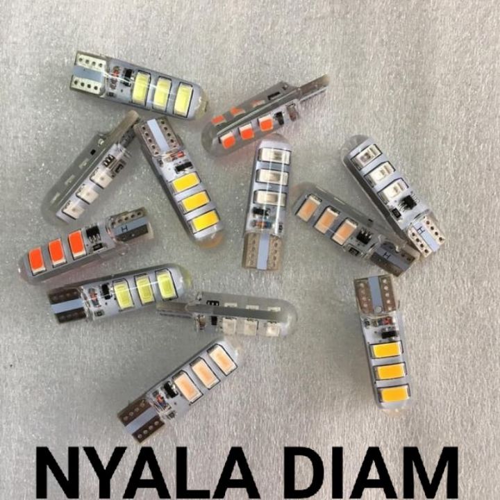 (SEPASANG) T10 6 LED JELLY SEN SENJA 12VOLT NYALA DIAM | Lazada Indonesia