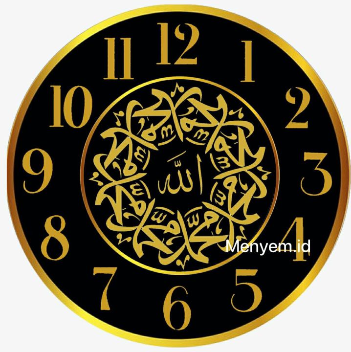 Paket background jam kaligrafi arab + jam 02 diameter 10 cm | Lazada ...