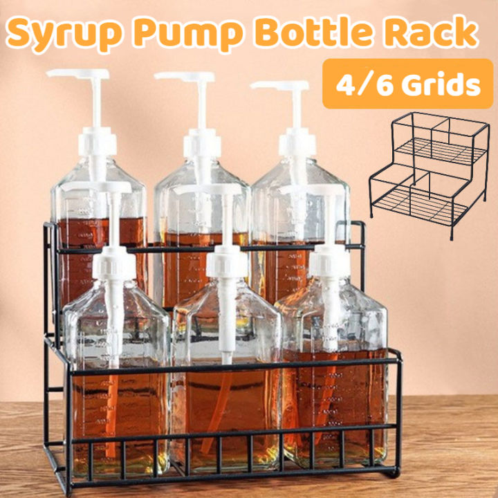 Fructose Syrup Bottle Storage Rack Coffee Syrup Pump Compartment ...