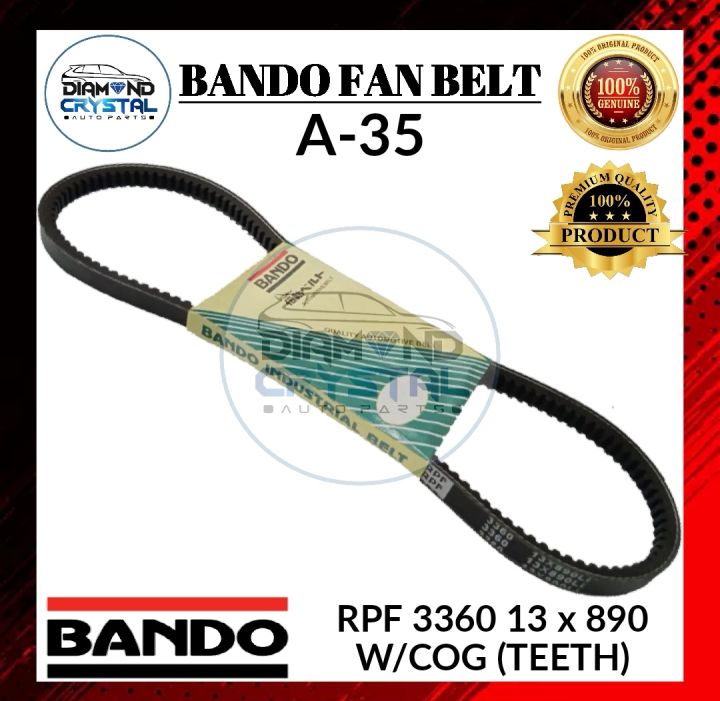 BANDO FAN BELT A-35 RPF 3360 13 X 890 W/COG (TEETH) "BANDO ORIGINAL ...