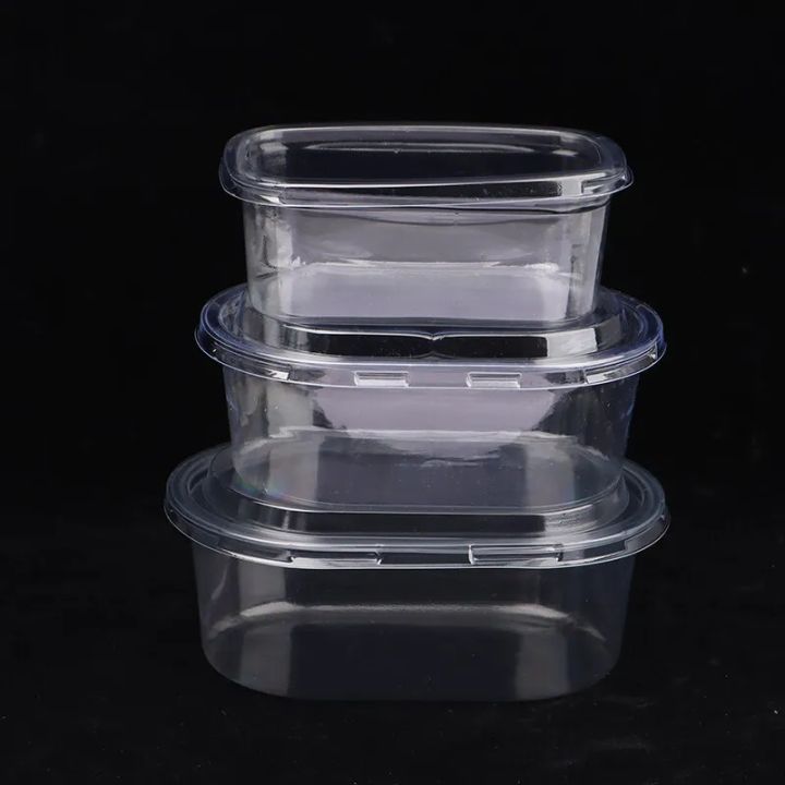 [5 10 25 50 PCS] Transparent Oval Container 500ml Dessert Clear ...