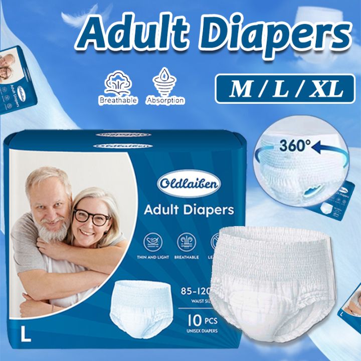 Adult Diaper M/L/XL Unisex Disposable Diapers Adult Pull Up Pant Leak ...
