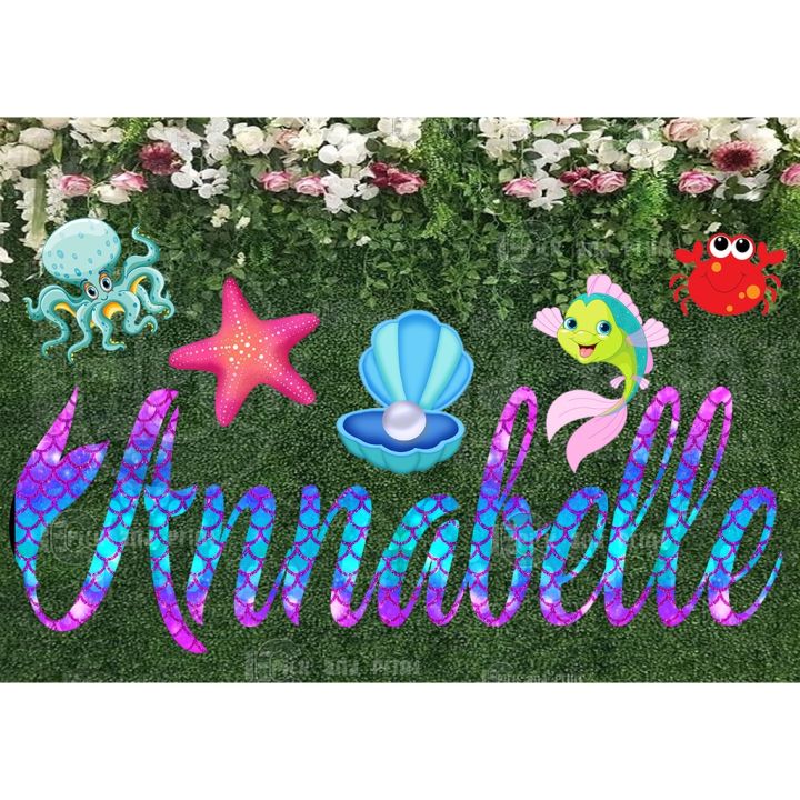 Personalized Name Calligraphy/Lettering Printed for DIY Party Backdrop ...