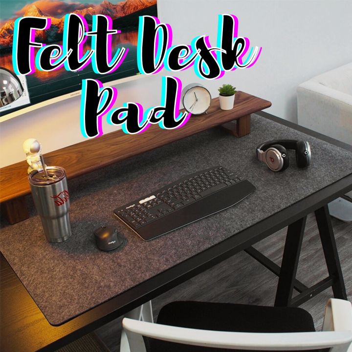 Sleek Design Large Felt Desk Pad PC Gaming Accessories Extended Mouse ...